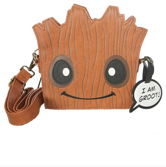 Loungefly | Bags | Loungefly X Marvel Groot Die Cut Crossbody Bag ...